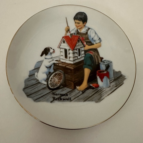 Wall Decor | Dollhouse For Sis Plate 6 12 Norman Rockwell Plate Boy ...